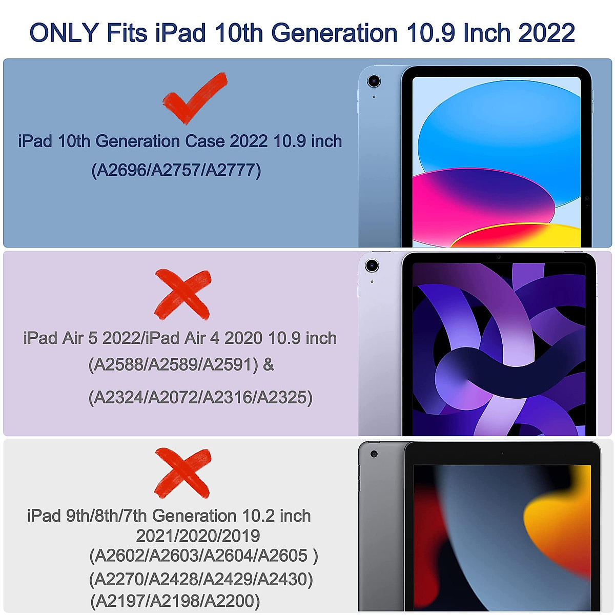 Rantice iPad 10th Generation Case with Screen Protector, Pencil Holder & Kickstand - Slim, Glittery, and Shockproof Bumper for Women and Girls, Clear Glitter