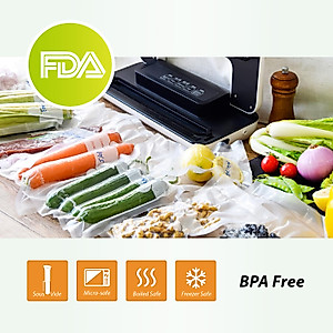 Happy Seal Vacuum Sealer Bags 6" x 10" 130 Pint Size for Food, Pre-cut Food Saver Airtight Vac Storage, Meal Prep or Sous Vide, Commercial Grade Vacuum Seal Freezer Bags