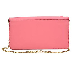 Trina Turk Handbags, Floral Applique Clutch With Detachable Chain (Pink)