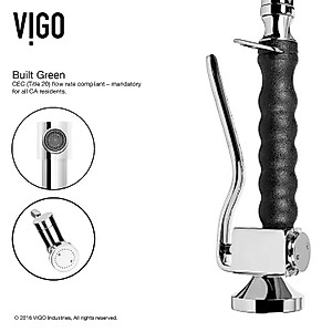 VIGO VG02007CHK2 27" H Zurich Single-Handle with Pull-Down Sprayer Kitchen Faucet with Soap Dispenser in Chrome