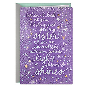 Hallmark Card for Sister for Mothers Day, Birthday, Thinking of You, Congrats, Any Occasion (Love and Pride)