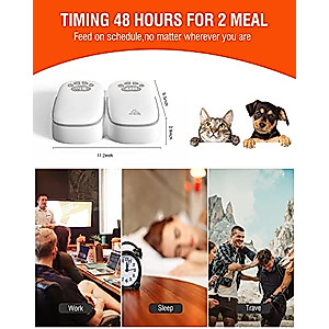 Madatop Automatic Wet Food Cat Feeders,2 Meals Digital Microchip Cat Feeder for Dog & Cat,Dry or Semi-Moist Pet Food Dispenser with 48 Hours Timer,Tamper Resistant Design (Cat Feeder)