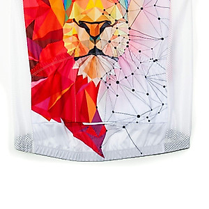 JPOJPO Men's Cycling Jersey Long Sleeve USA Animal Lion Bike Clothing Autumn Winter Reflective S-3XL