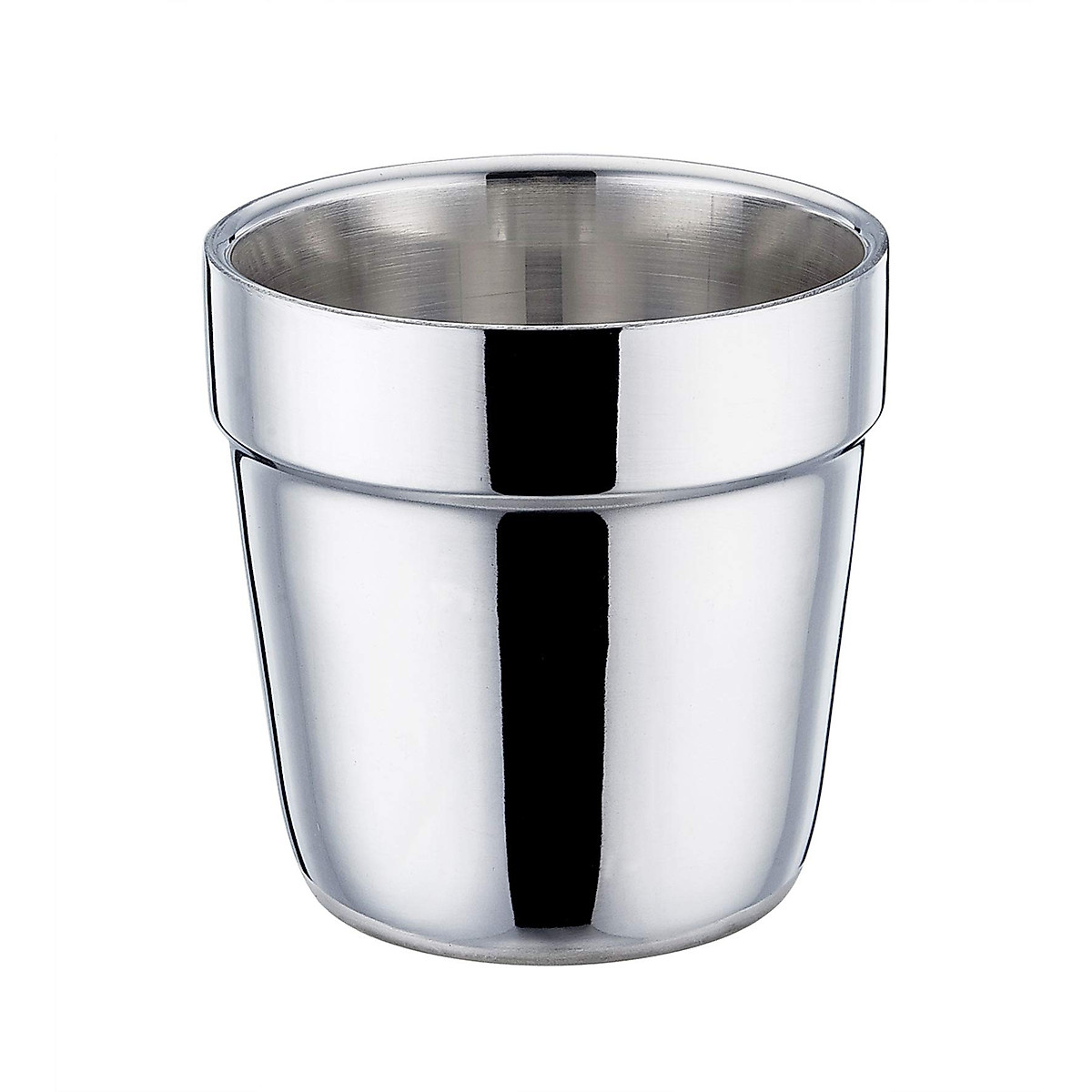 TeamFar Coffee Cup Espresso Cup Mug Set of 4, Double Wall Stainless Steel Tea Cups, Reusable & Stackable, Mirror Finish & Dishwasher Safe - 6 Ounce