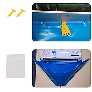 Air Conditioner Cleaning Cover, Waterproof Air Conditioner Cleaning Dust Protection Cover Bag with Water Pipe, Double-Sided Waterproof Oxford Fabric for Air Conditioners Below 1.5P