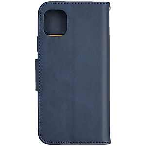 Glow Co, Ltd. 406-1-04 iPhone 11 Notebook Type Case with Strap, Navy, Tempered Glass & Stylus Pen