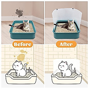 3Pcs Cat Litter Box Pee Shields, Cat Litter Box Pee Splash Guard Frosted Easy Clean Cat Litter Pan Pee for Open Top Litter pan (Litter Box Not Included)
