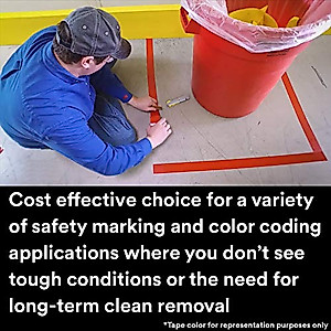 3M Vinyl Tape 764, General Purpose, 2 in x 36 yd, Orange, 1 Roll, Light Traffic Floor Marking, Social Distancing, Color Coding, Safety, Bundling