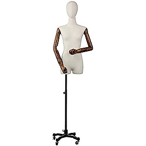 Tailors Dummy Mannequin Torso Body with Universal Casters | for Clothing Dress Jewelry Display Tailors Dummy Dressmakers Dummy