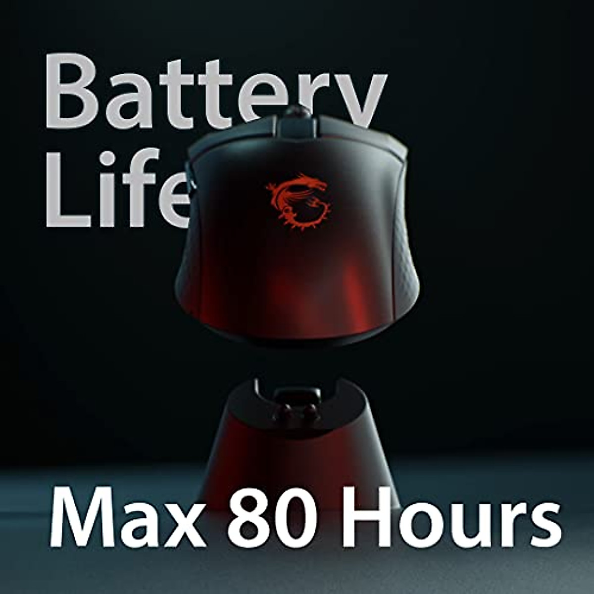 MSI Clutch GM41 Lightweight Wireless Gaming Mouse & Charging Dock, 20,000 DPI, 60M Omron Switches, Fast-Charging 80Hr Battery, RGB Mystic Light, 6 Programmable Buttons, PC/Mac