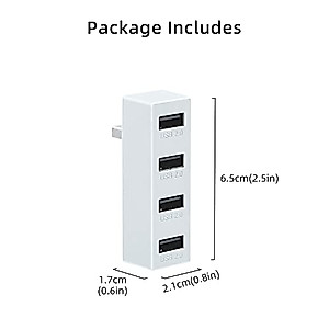 Mcbazel 4 Ports USB Hub 2.0 for Xbox Series S, Portable High Speed USB Hub Splitter Expansion Adapter Accessories Compatible with Xbox Series S Console Only - White