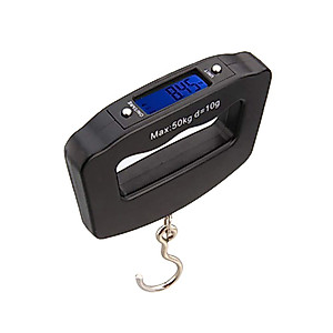 Meichoon Digital Luggage Scale 110lb /50kg, Portable Mini Electronic Scale with Fishing Hook Tare Function Backlit LCD Display for Home Farm Factory Hunting Outdoor C42