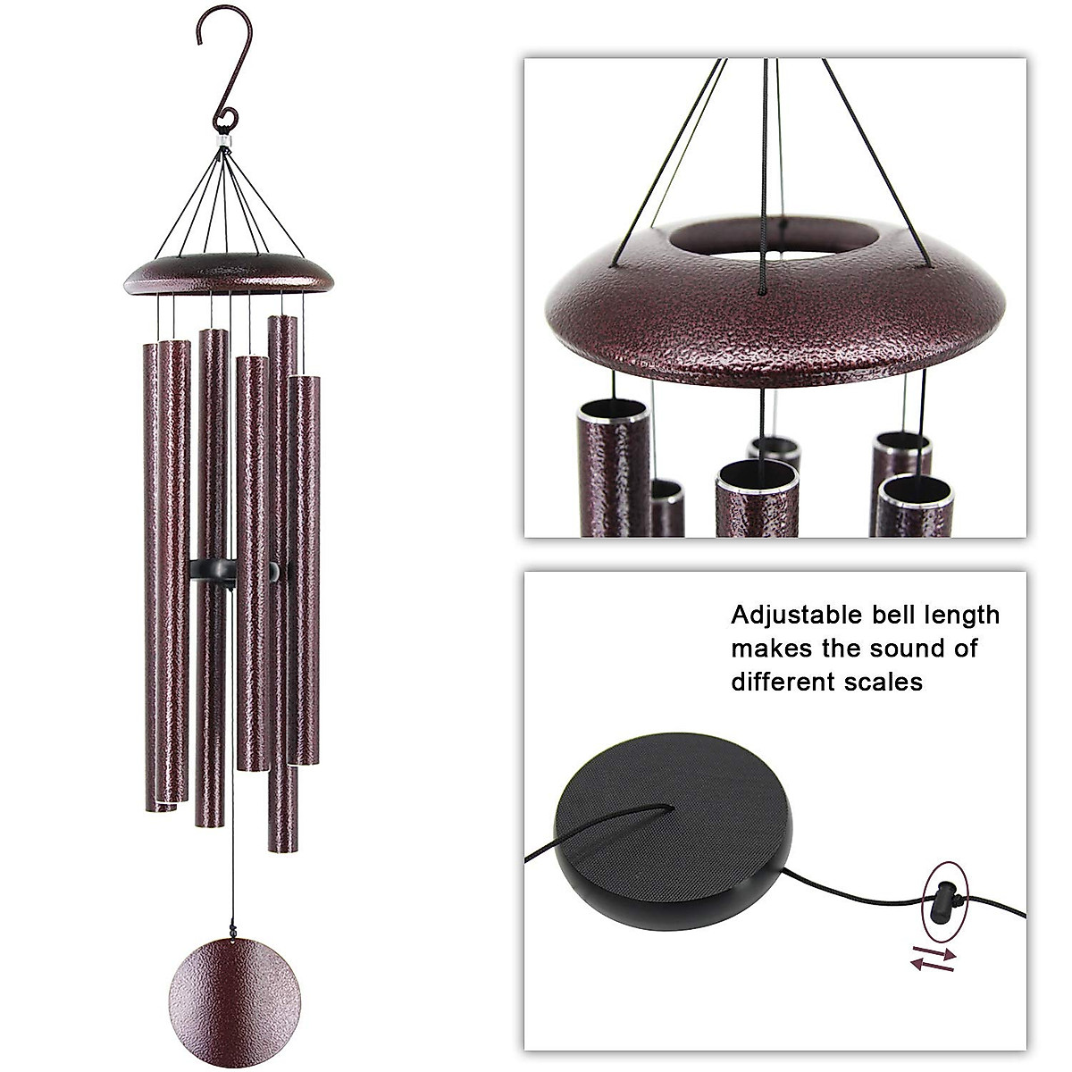 ASTARIN Wind Chimes Outdoor Deep Tone, 45 in Memorial Wind Chimes Large with 6 Heavy Tubes, Large Deep Tone Wind Chimes Outdoor for Garden Hanging Décor,Sympathy Gifts. Bronze
