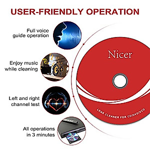 Nicer CD/VCD/DVD Player Cleaner Kit, Laser Lens Cleaning Disc with Double Brush Cleaning System, Set 2
