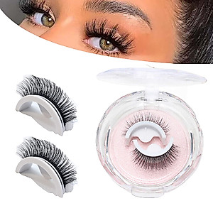 Koleen Made Magnetic Eyelash,Self-Adhesive Eyelashes,Pawson Self Adhesive Eye Lashes,2Pairs Self-Adhesive Eyelashes (Natural)