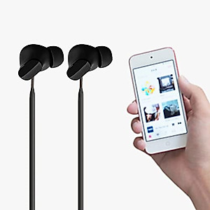 kwmobile Straps Compatible with Beats Studio Buds - 2X Silicone Holder for Wireless Earphones - Black/Black