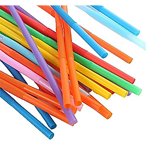 ACOMOO100 colorful super long flexible party drink disposable straws