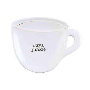 Coffee Tea Spoon Rest Tea Bag Holder | Mug Shape With " Java Junkie "