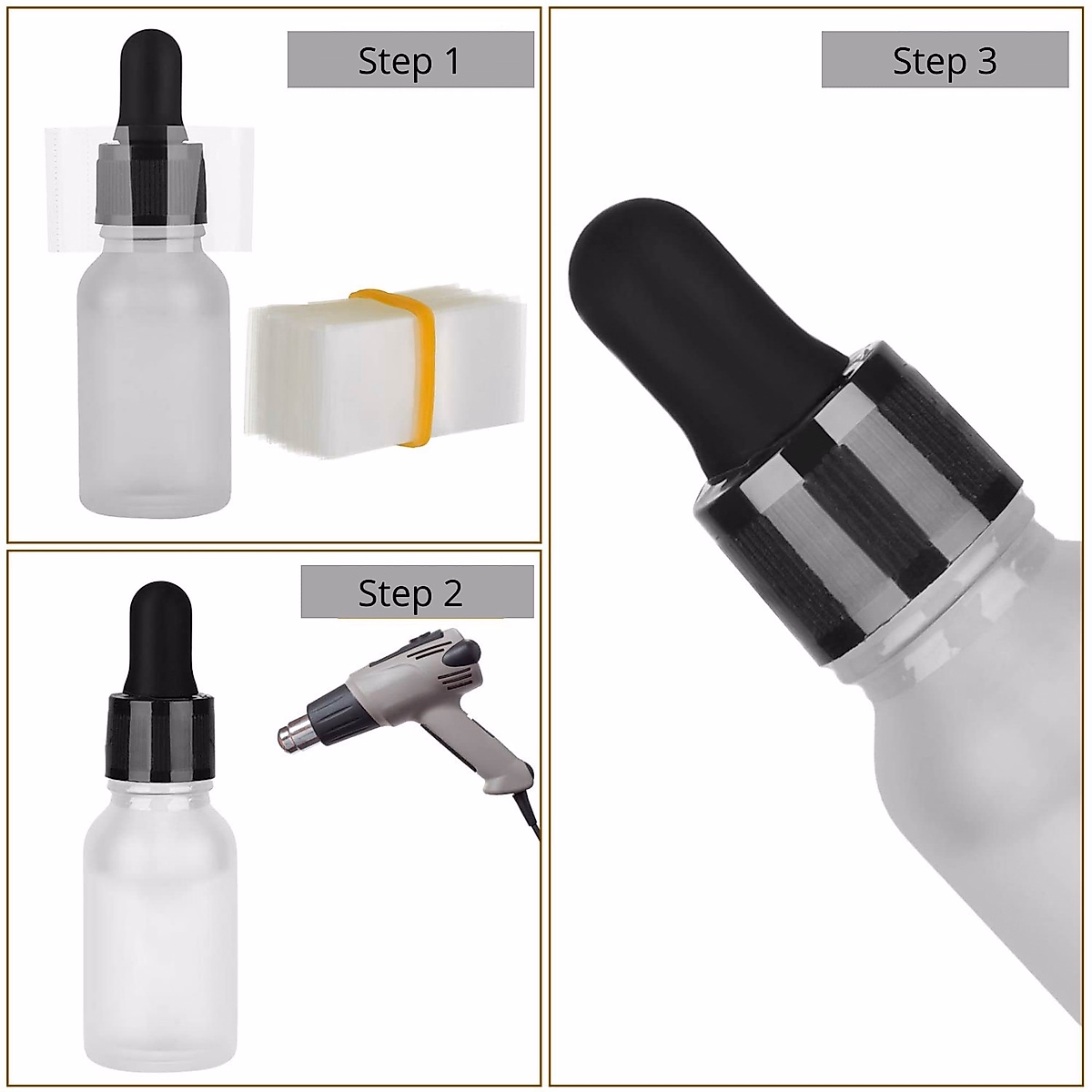 155mm x 28mm 200 ga Clear PVC Shrink Bands - Qty 250 - Non-Perforated