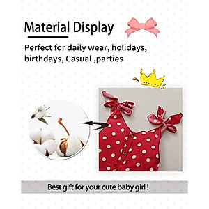NZRVAWS Little Kid Girl Clothes 2-3 Year Baby Girl Clothing Romper Summer Red Halter Sleeveless Polka Dot Jumpsuits Outfit Set