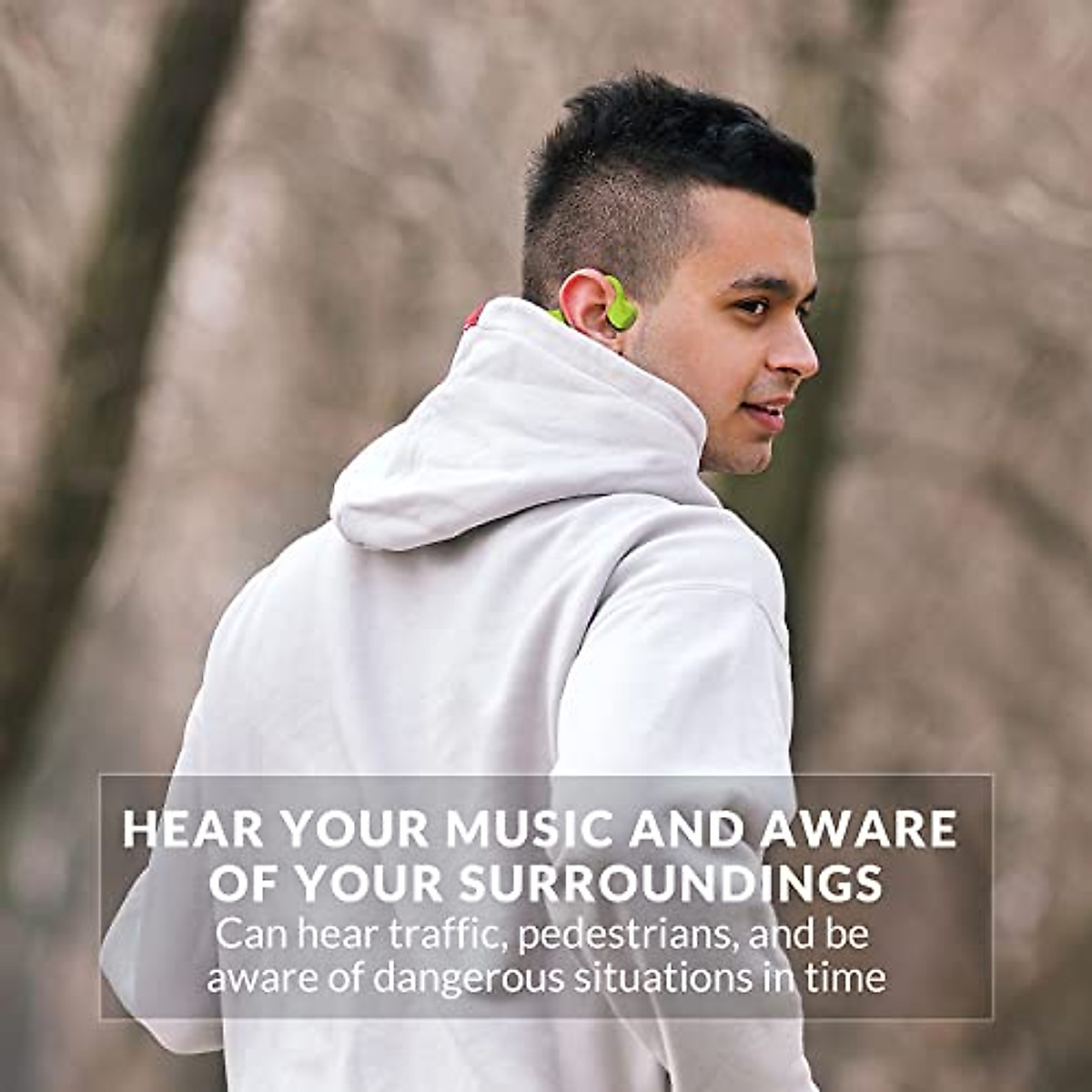 9 DIGITAL Bone Conduction Headphones Bluetooth Wireless, Open Ear Headphones with Built-in Mic,Sweat Resistant Waterproof Sports Earphones for Running and Workouts、Riding