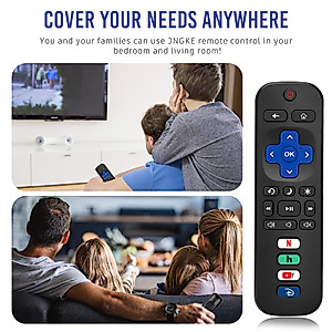 JNGKE Roku Replacement Remote Control Only for Roku TV, for TCL Roku/Hisense Roku/Onn Roku/RCA Roku/Sharp Roku ect, with Netx/Disn+/YouTub/Hu Buttons【Not for Roku Stick & Box & Player】