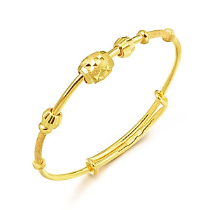 CHOW SANG SANG 999.9 24K Gold Price-by-Weight 5.31g Gold Adjustable Bangle for Tiny Size Gift 64731K