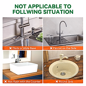 Kitchen Sink Splash Guard Behind Faucet 24 x 5.5 Inch, Toovem Faucet Handle Drip Catcher Tray, Longer Silicone Sink Faucet Mat, Dish Soap Sponge Holder for Bathroom, Farmhouse, Bar, Rv,Beige White