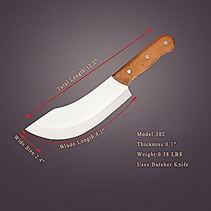 KOFERY 8-Inch Blade Traditional Forged Premium Stainless Steel Kitchen Butcher Knife Meat Cleaver 302