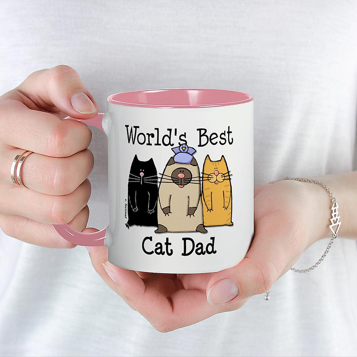 CafePress World's Best Cat Dad Mug Ceramic Coffee Mug, Tea Cup 11 oz