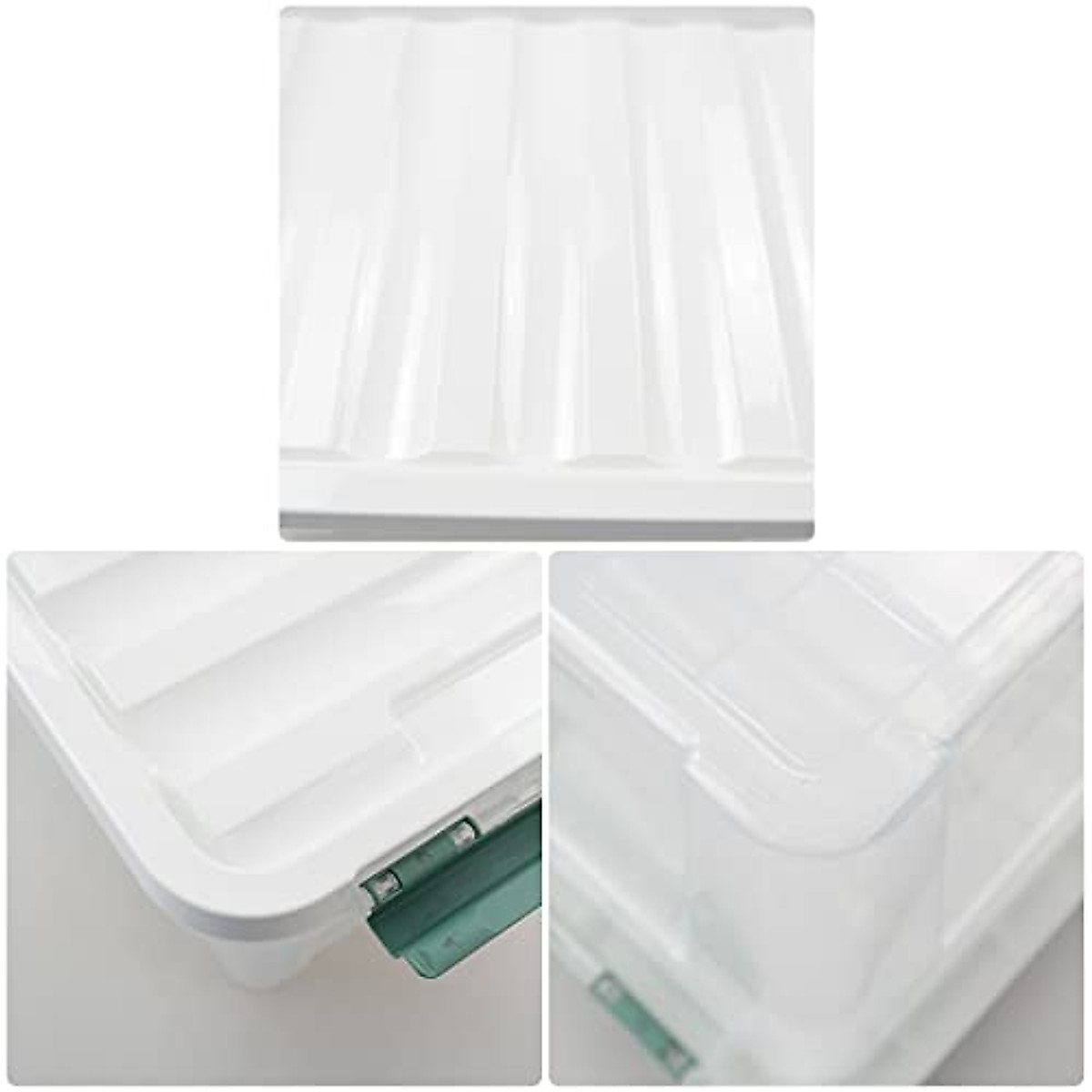 Utiao 20 Quart Clear Plastic Bin with Lid, Latching Storage Box, 6 Packs