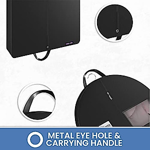 Black Garment Bag for Travel and Storage, with Zipper and Eye-Hole, Carry Handles for Suits Tuxedos Dresses Coats 26 inch x 42 inch x 5 inch