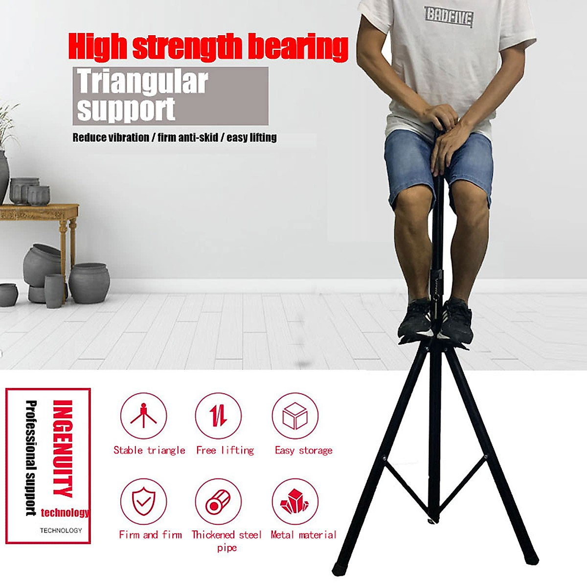 Missyou 3D Hologram Fan Stand with Multi-Function Base, Height 39.4 to 69 Inch, 150 Pounds Load-Bearing for A Variety of Hologram Fans