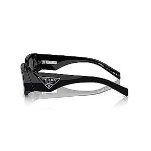 Prada PR 13ZS 1AB5S0 Black Plastic Cat-Eye Sunglasses Grey Lens