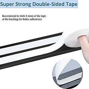 Cable Management 62.6'' J Channel Cable Raceway, 4 Pack Cord Cover, Under Desk Cable Management Kit, Self-Adhesive Desk Cabel Organizer, Easy to Install Cord Organizer for Home Office, 4X15.7IN Black