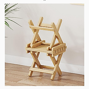 Wooden Step Stool for Adults and Kids,Folding Chair Step Foot Stools Portable Wooden Stool for Bedroom Kitchen Bathroom,Sturdy Step Stools (Board Surface S Size)