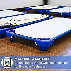 Preschool Cot Sheets Toddler Daycare/Pre-School Cot Sheet Corner Elastic Loops Cot Bed Fitted Sheet/Children's Naptime Cot Sheet- Light Grey Solid- 23" W X 47" L - Pack of 8