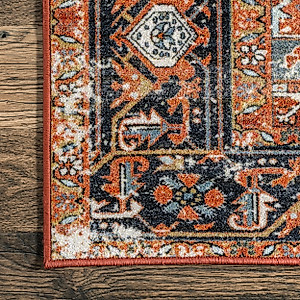 nuLOOM Sherita Distressed Persian Area Rug, 7x8, Rust