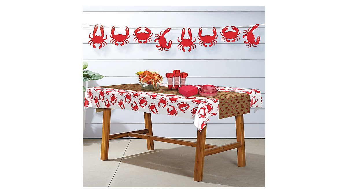 Beistle Crab Decorations for Luau Parties - 2 Banners