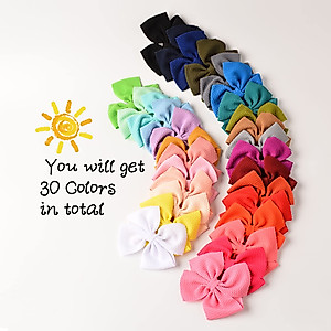 Prohouse 30 PCS Baby Girls Hair Bows Clips Barrettes Waffle Hair Accessories with Alligator Clip for Babies Girl Infant Toddlers Kids Teens