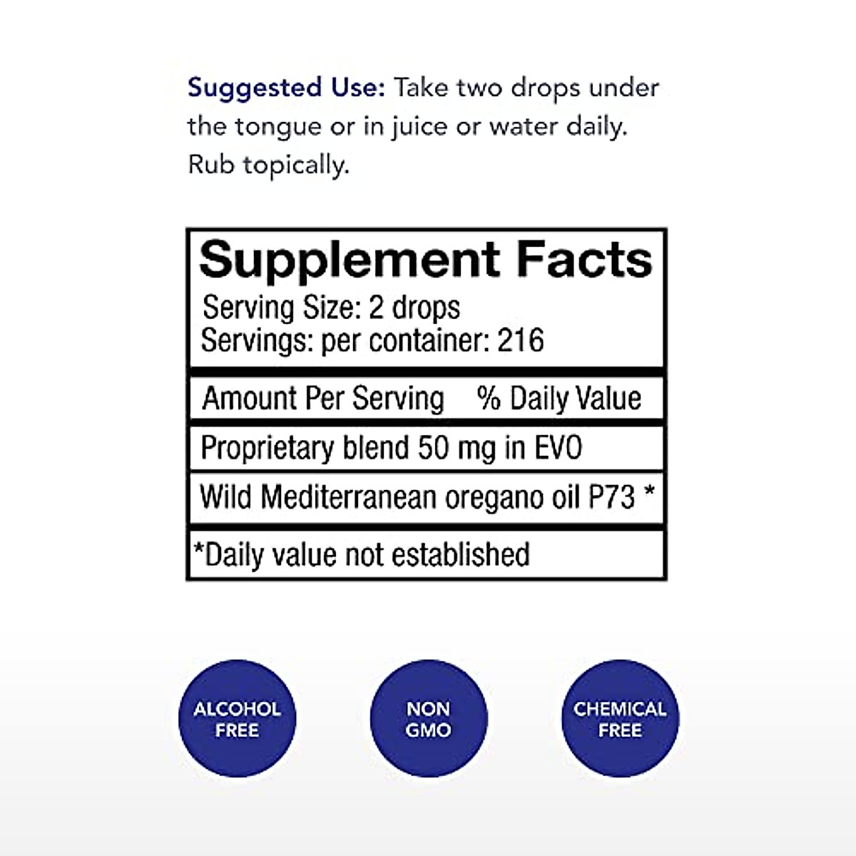 Physician's Strength OregaWild - 13.5 mL - High Carvacrol Formula - 100% Wild Oregano Oil - 216 Servings