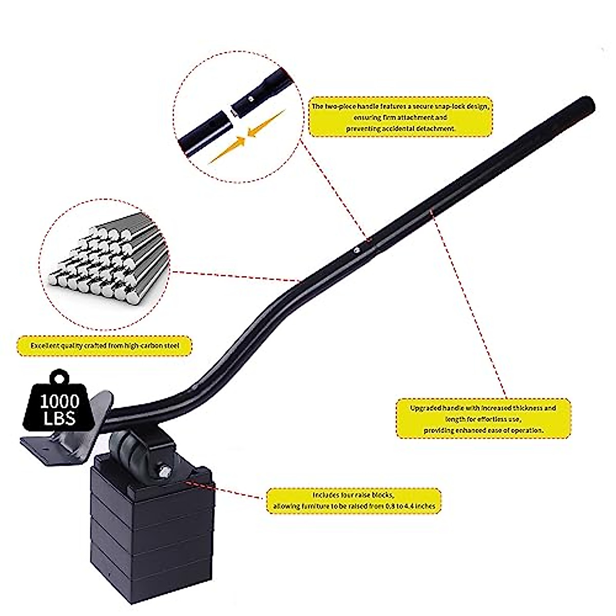 Heavy Duty Furniture Movers with Wheels,Furniture Dolly 5 Wheels,Furniture Movers Sliders 360 Ratating,1200lbs/550kg Load Capacity,Furniture Lift Mover Tool Set for Sofa,Fridge,Washing Machine SYMORIN