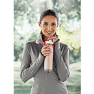 Oster MyBlend Pro Series Personal Blender with Condensation Free Bottle, Travel Clip and 4 Reusable Straws, Red, BLSTPB2-WRD