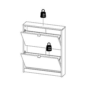 Pemberly Row Modern 2 Drawer Shoe Cabinet, 6-Pair Shoe Rack Storage Organizer in Black Matte