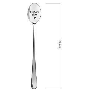 Best Nana Gifts - I Love You Nana Coffee Stainless Steel Engraved Spoon Funny Teaspoon Gift for Women Birthday Mother's Day Christmas