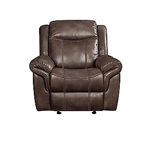 Acme Furniture Leather Motion Recliner with Tight Back and Seat, Brown