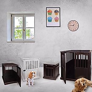 Casual Home Wooden Medium Pet Crate, End Table, Espresso