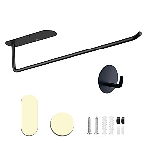 KSWLLO Paper Towel Holder Under Cabinet, Stick on Wall Paper Towel Stand, SUS304 Stainless Steel Space Saver Drill Paper Towel Holder for Kitchen, Bathroom, Cabinets