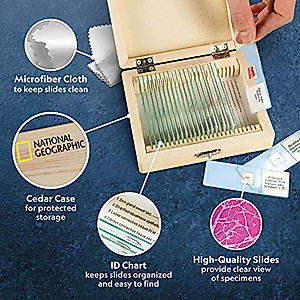 NATIONAL GEOGRAPHIC Mega Biology Set -8 years and up, Professional Grade Specimens, 25 Prepared Microscope Slides, Detailed Learning Guide and Storage Box,