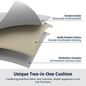 EAST OAK 4 Seats Outdoor Furniture Set, Waterproof Patio Furniture Set, Patio Loveseat with Coffee Table for Garden or Porch, 4-Piece Patio Conversation Sets for Balcony in Grey